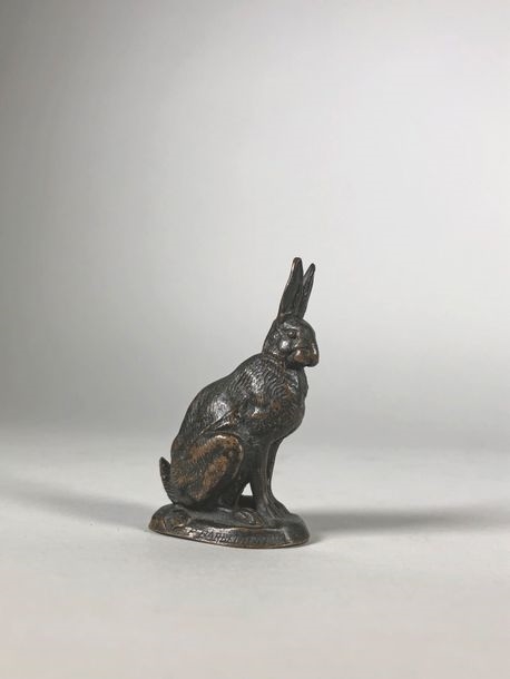 Antoine-Louis Barye | Seated hare with erect ears. (1796) | MutualArt