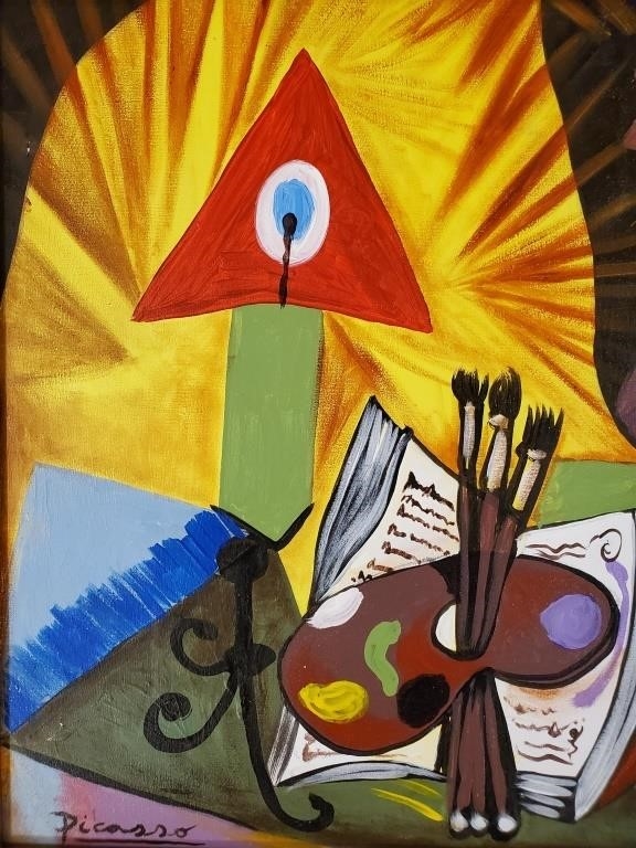 Pablo Picasso | Original in the Manner of Picasso Canvas COA (1900 ...