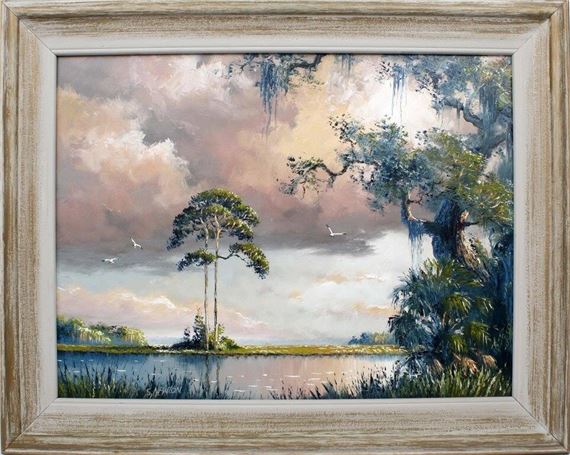 Samuel Newton | PEACH SKY WETLAND | MutualArt