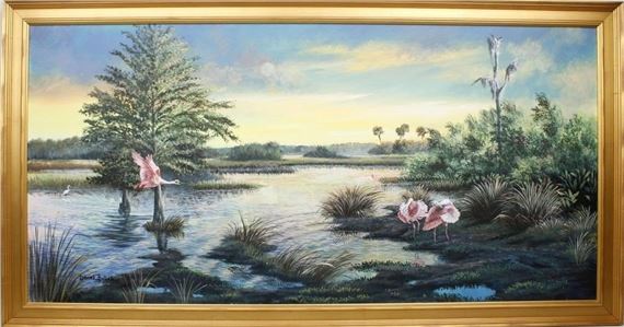 Daniel Butler | MOON ON FLAMINGOS (2019) | MutualArt