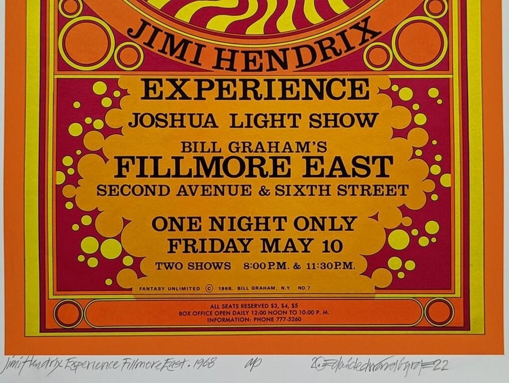 David Edward Byrd | Jimi Hendrix Experience by David Byrd COA 22 x 14 ...