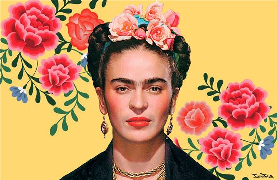 Brain Roy | Frida Kahlo yellow background | MutualArt