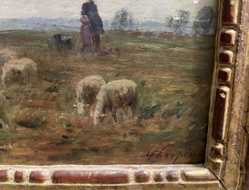 Albert Charpin | Shepherd with his sheep | MutualArt