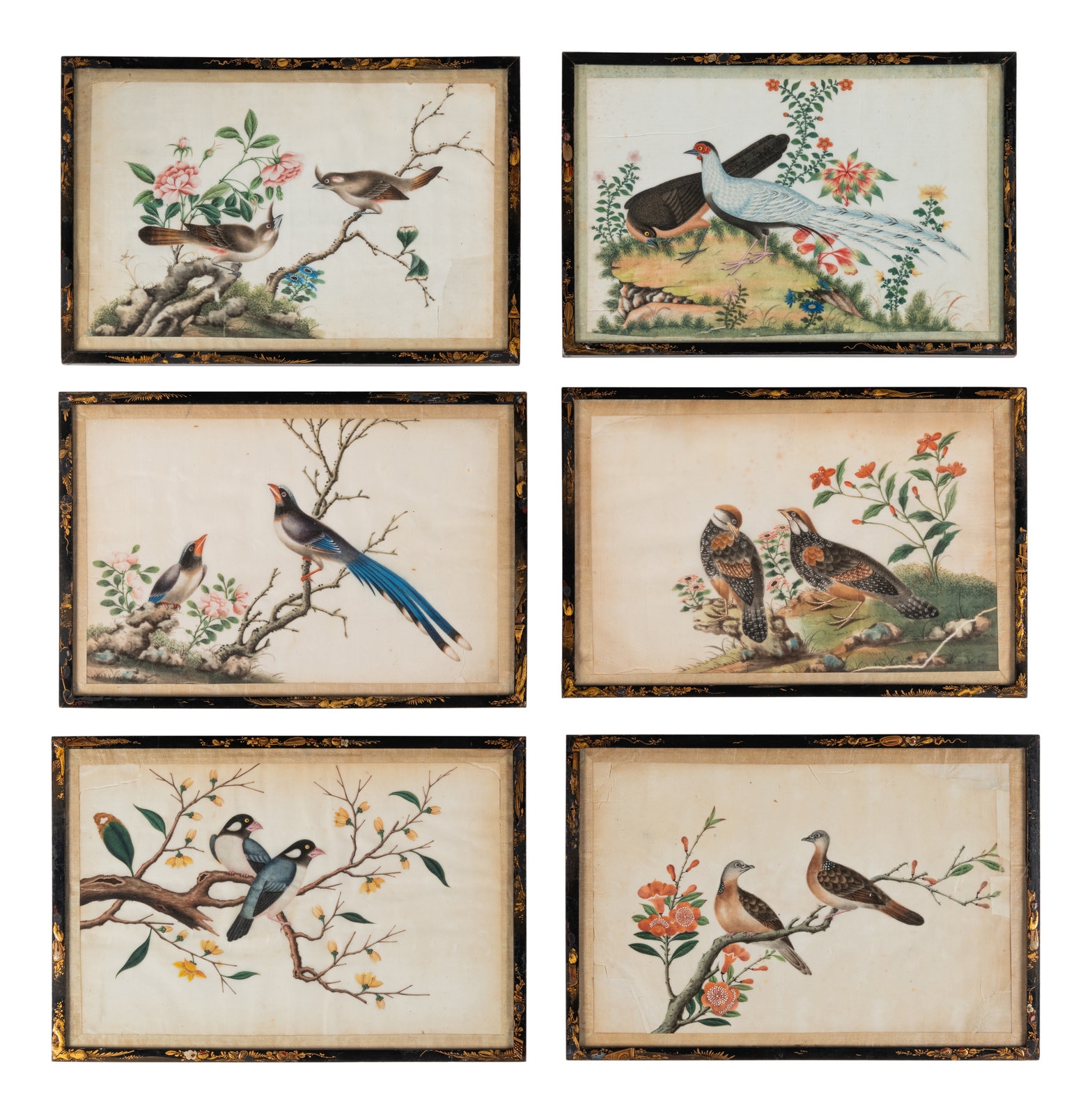 Chinese School, 19th Century | Six Chinese Export Pith Paintings ...