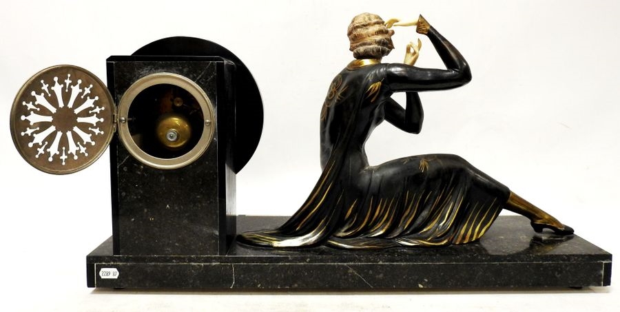 Demetre H. Chiparus | Art deco style clock in hard stone and black ...