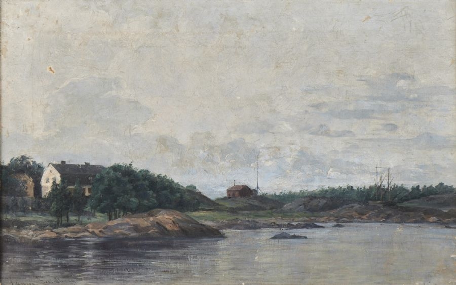 Fanny Klingbom | Grisslehamn från sjösidan med Gamla Posthuset och ...