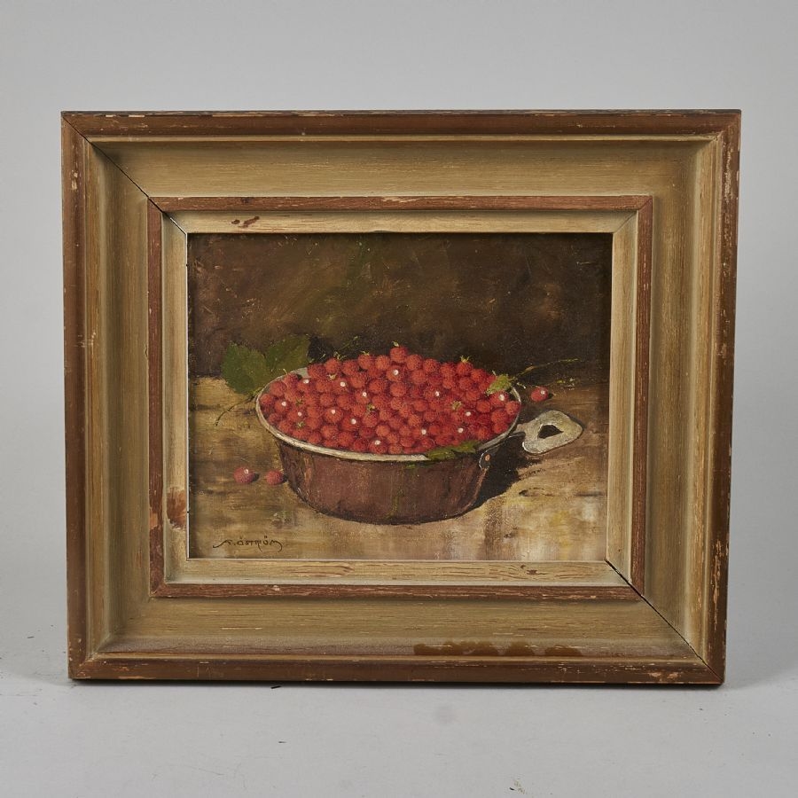Arvid Öström | Stilleben med smultron. | MutualArt