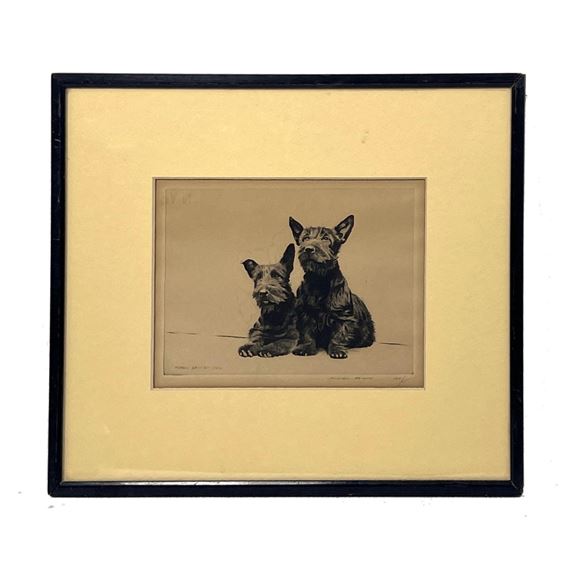 Morgan Dennis | Vintage Signed MORGAN DENNIS Print. Scotties. Two Black ...