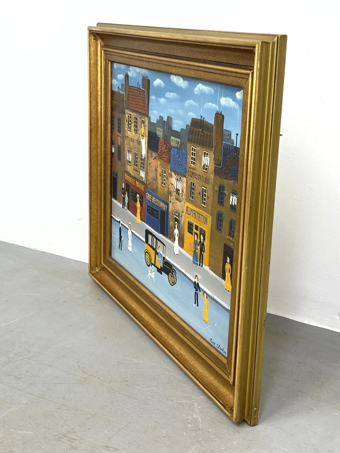 Kevin Stocker | KEVIN STOCKER Town Center Scene Painting. Car and Dog ...