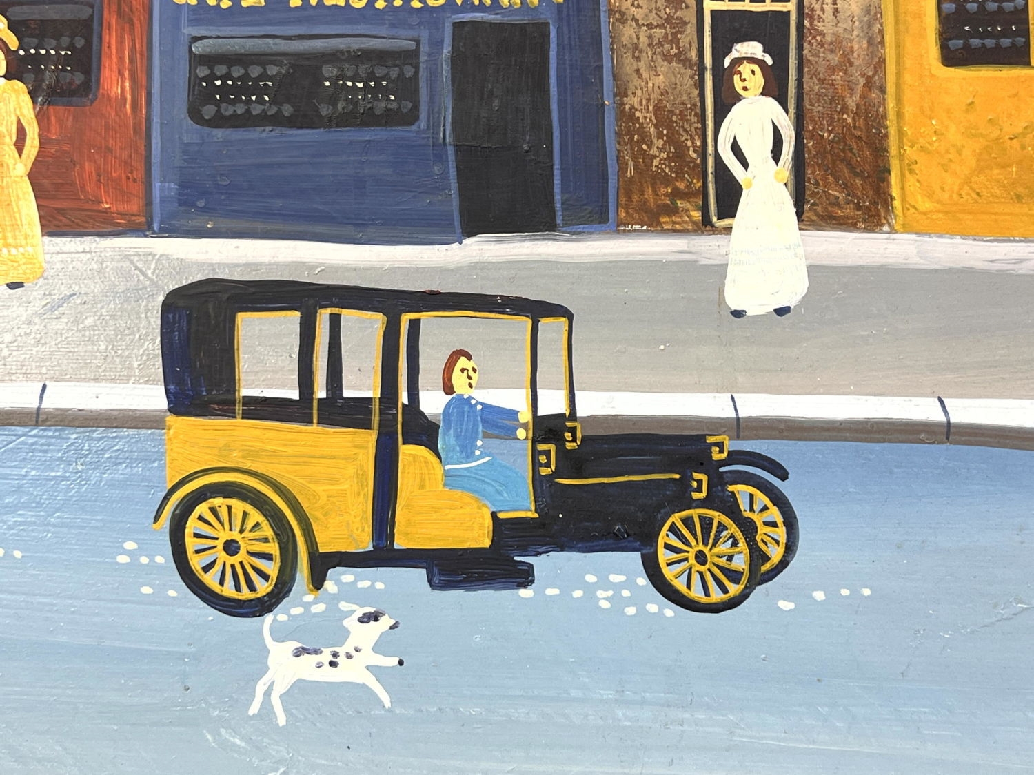 Kevin Stocker | KEVIN STOCKER Town Center Scene Painting. Car and Dog ...