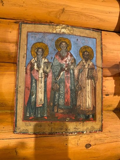 Russian School, 19th Century | Icon of the Three Hierarchs (Circa 1800) | MutualArt