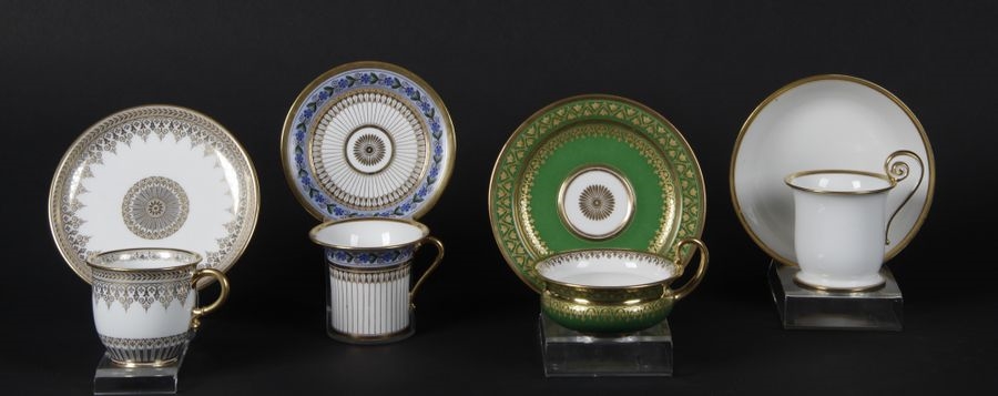 Sèvres Porcelain Factory | Set of four cups and saucers in porcelain ...
