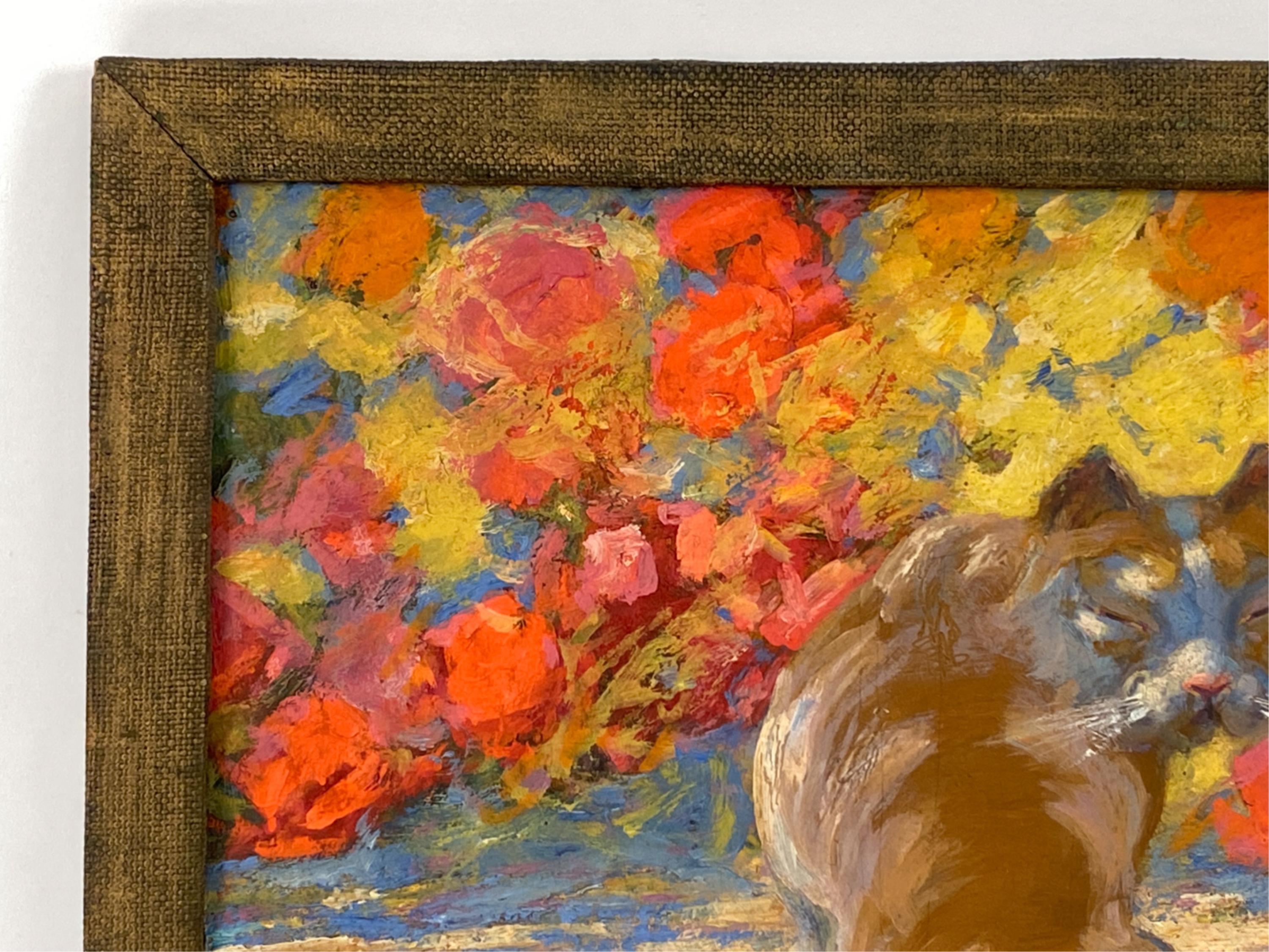 Augustus Smith Daggy | Impressionist oil on board of a cat | MutualArt