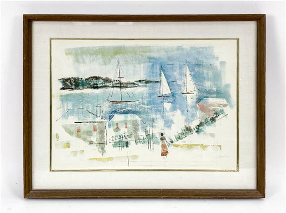 Alfred Birdsey | Harbor scene with sailboats | MutualArt