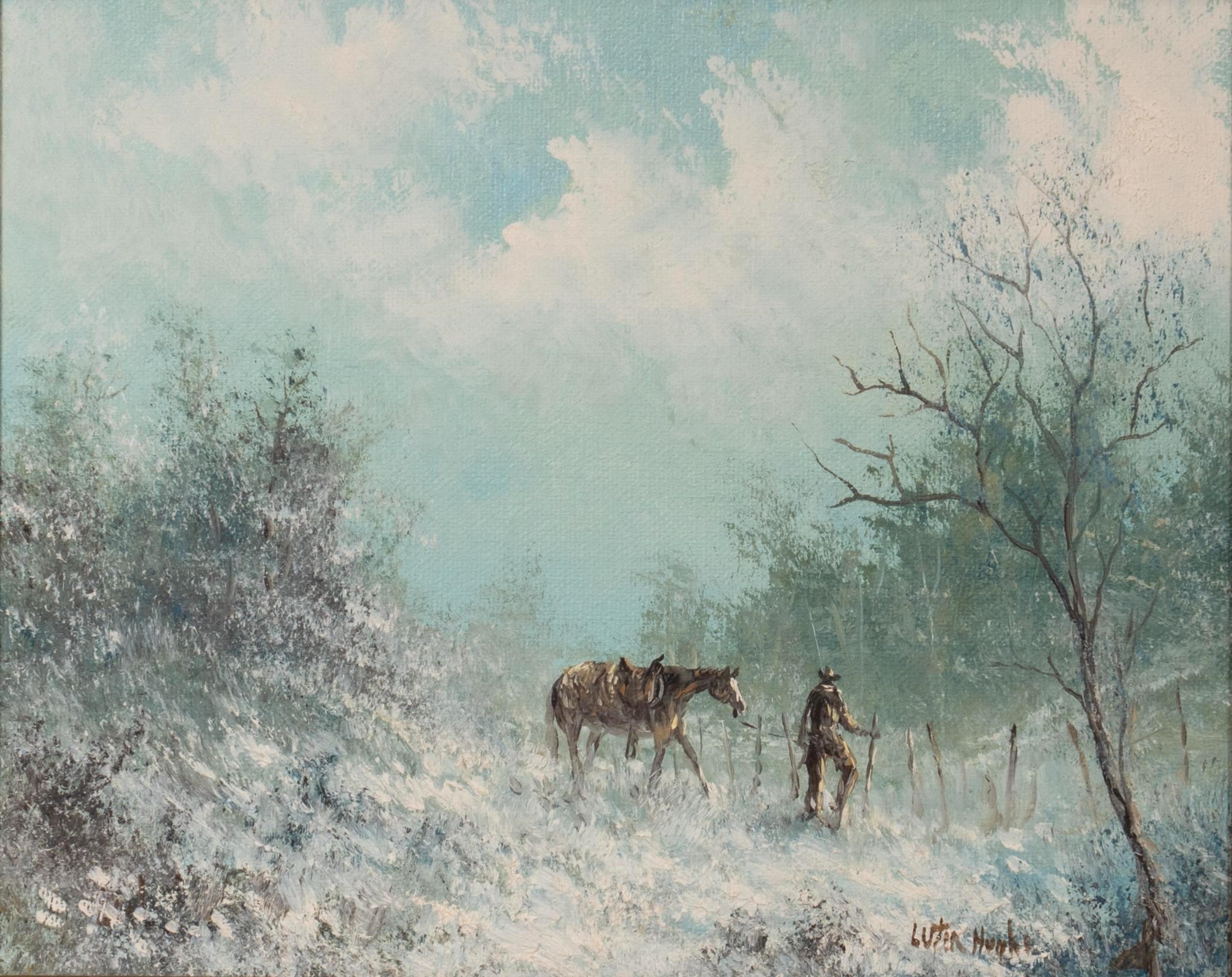 Lester Hughes | Cowboy in Snow | MutualArt