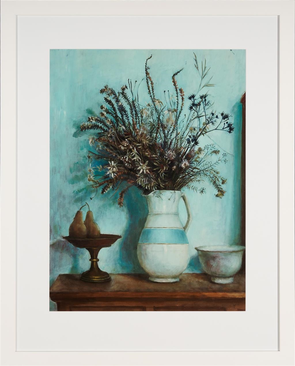 Margaret Olley | Still Life with Wattle & Pears | MutualArt