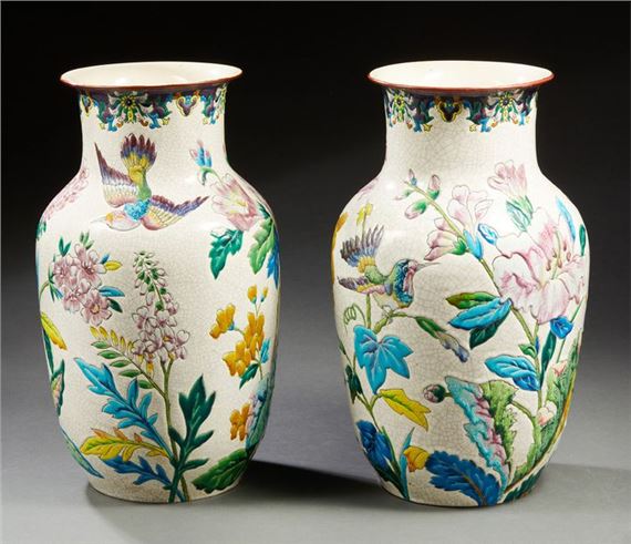 Longwy | Important pair of ceramic vases (1900) | Compare similar ...