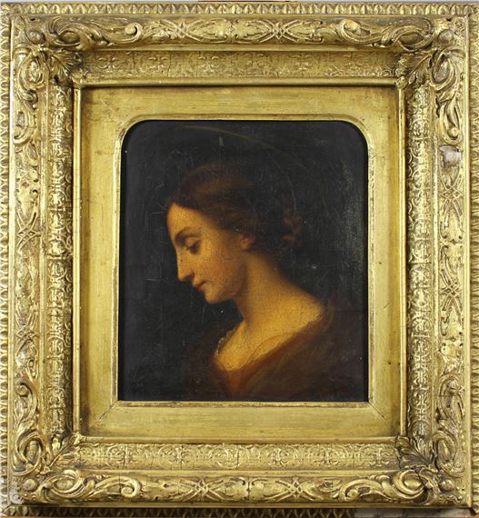 Albert Krafft | Female portrait of a Saint Cecilia | MutualArt
