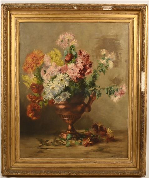 Amélie Daurat | Bouquet de chrysanthèmes dans un hanap en cuivre ...