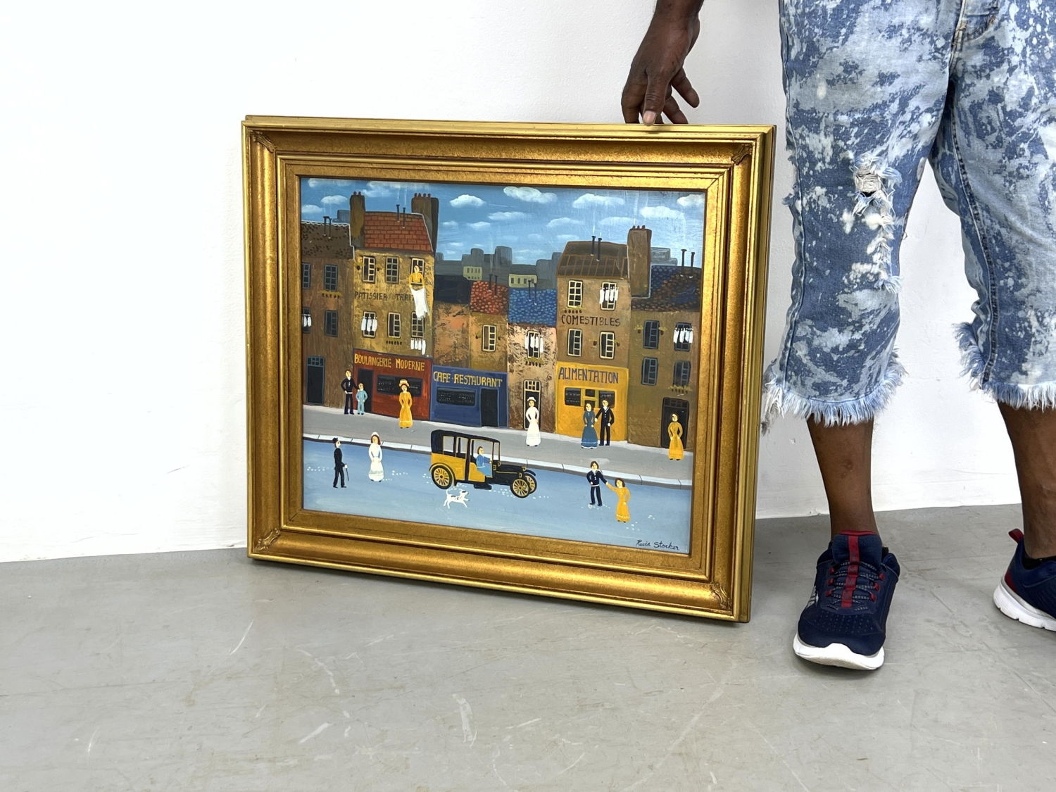 Kevin Stocker | KEVIN STOCKER Town Center Scene Painting. Car and Dog ...
