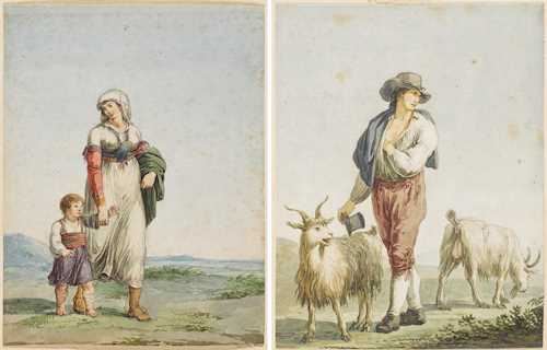 Bartolomeo Pinelli | 1. A peasant woman with a child before a vast ...