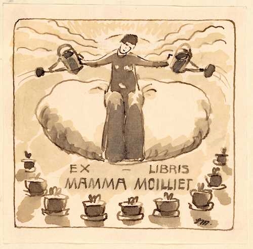 Louis Moilliet | Three sheets with designs for a bookplate: 'Ex libris ...