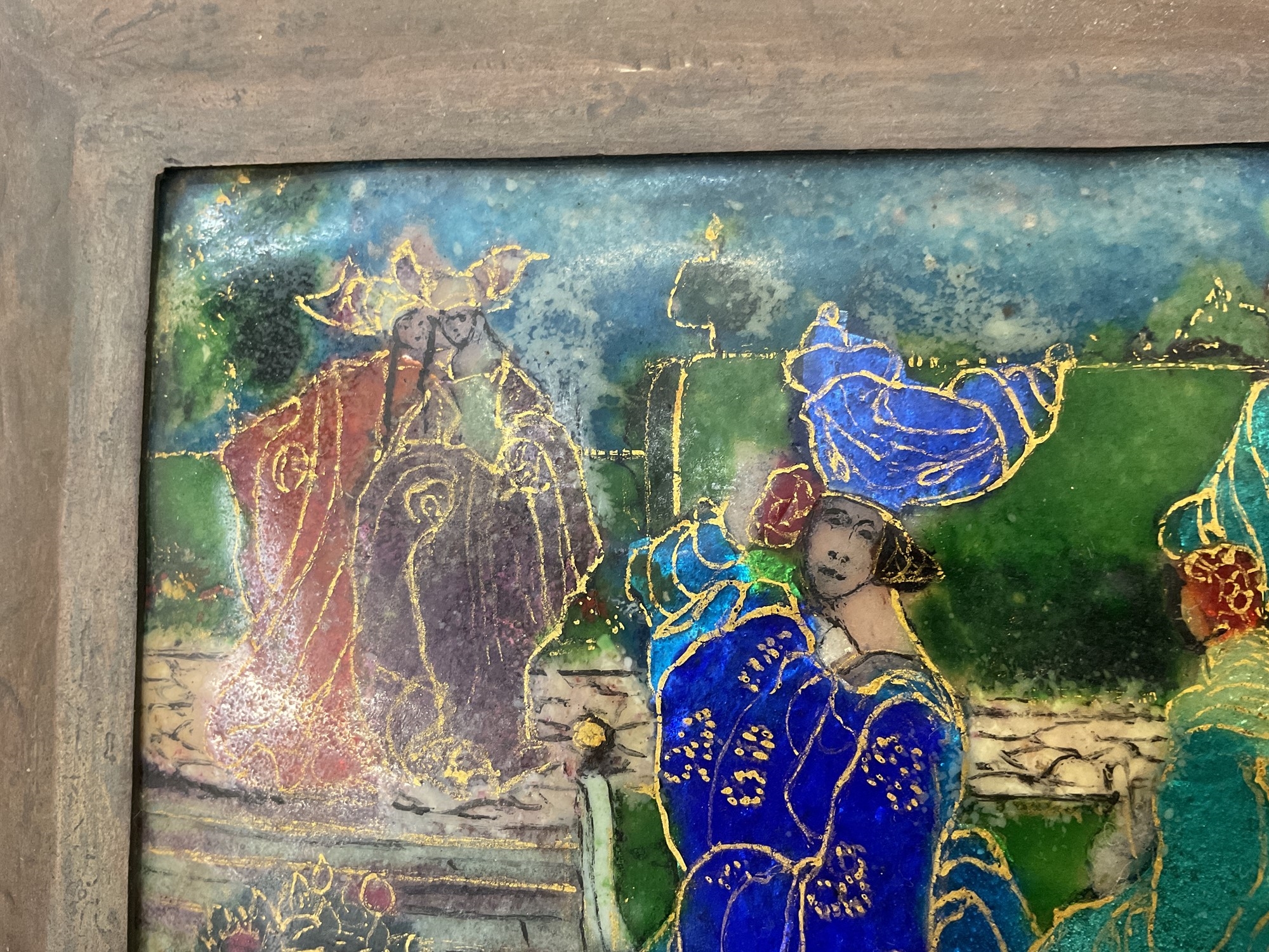 Phoebe Anna Traquair | Mediaeval figures in a garden | MutualArt