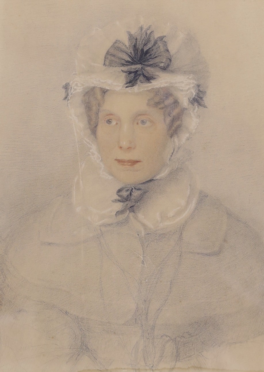 George Richmond | Portrait of a lady in a bonnet | MutualArt