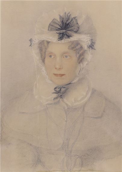 George Richmond | Portrait of a lady in a bonnet | MutualArt
