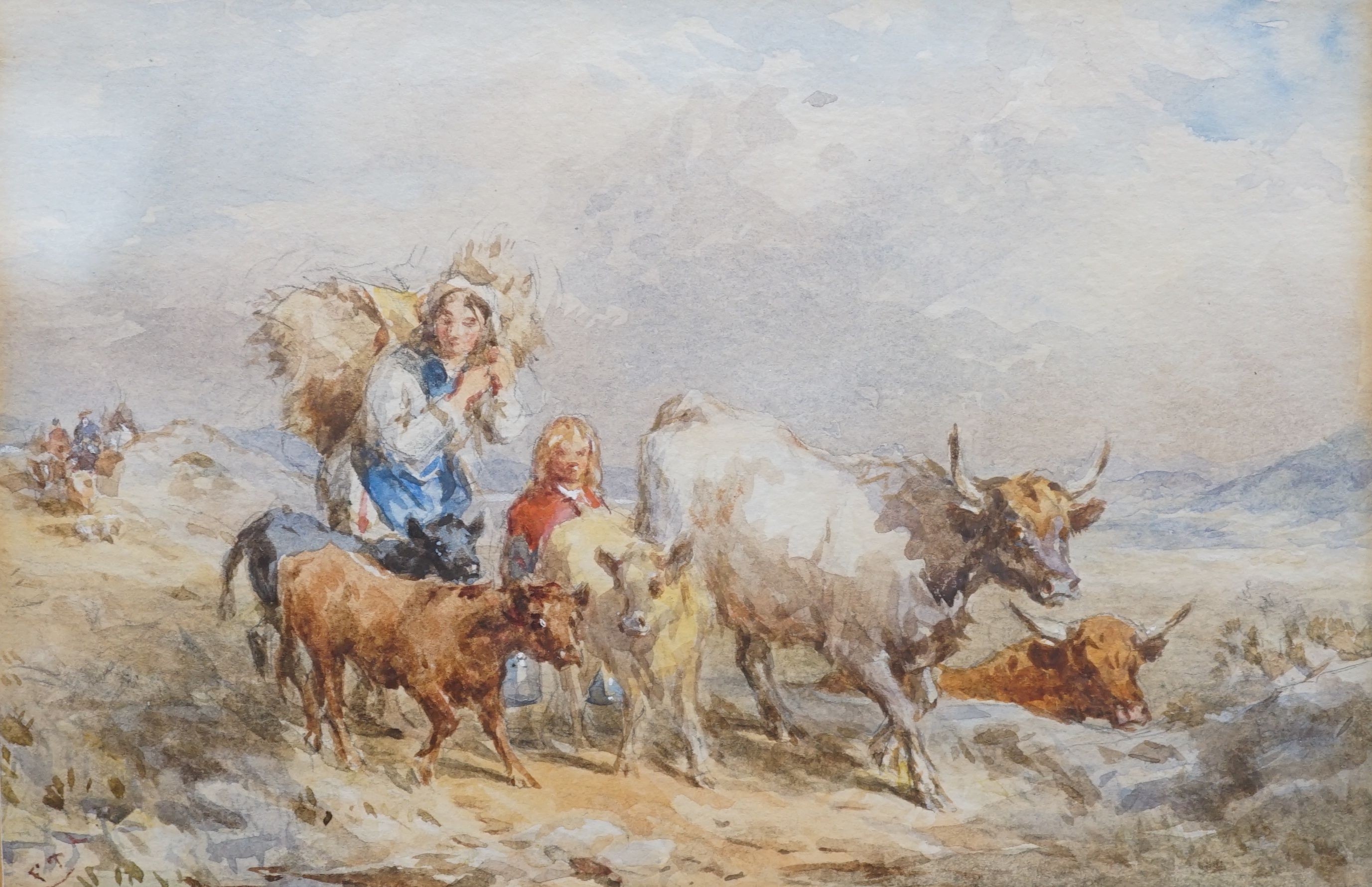 Fredrick Taylor | Milkmaid with cows on a country road | MutualArt