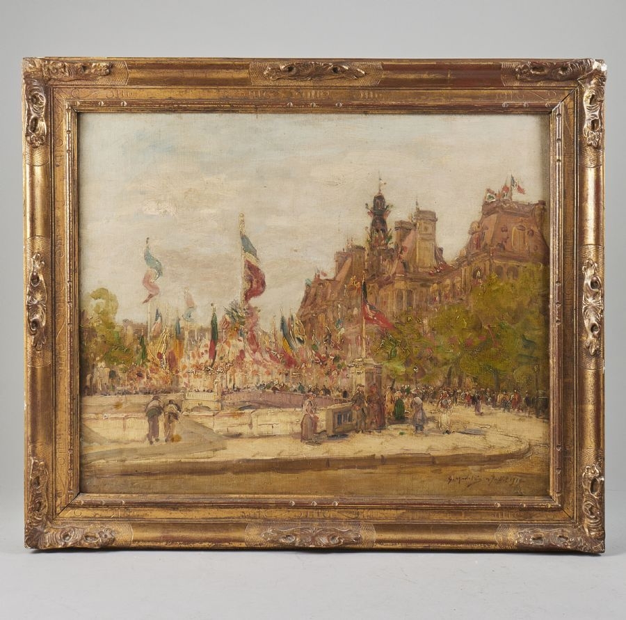 Gustave Madelain | Place de Hotel de ville, Paris (1919) | MutualArt