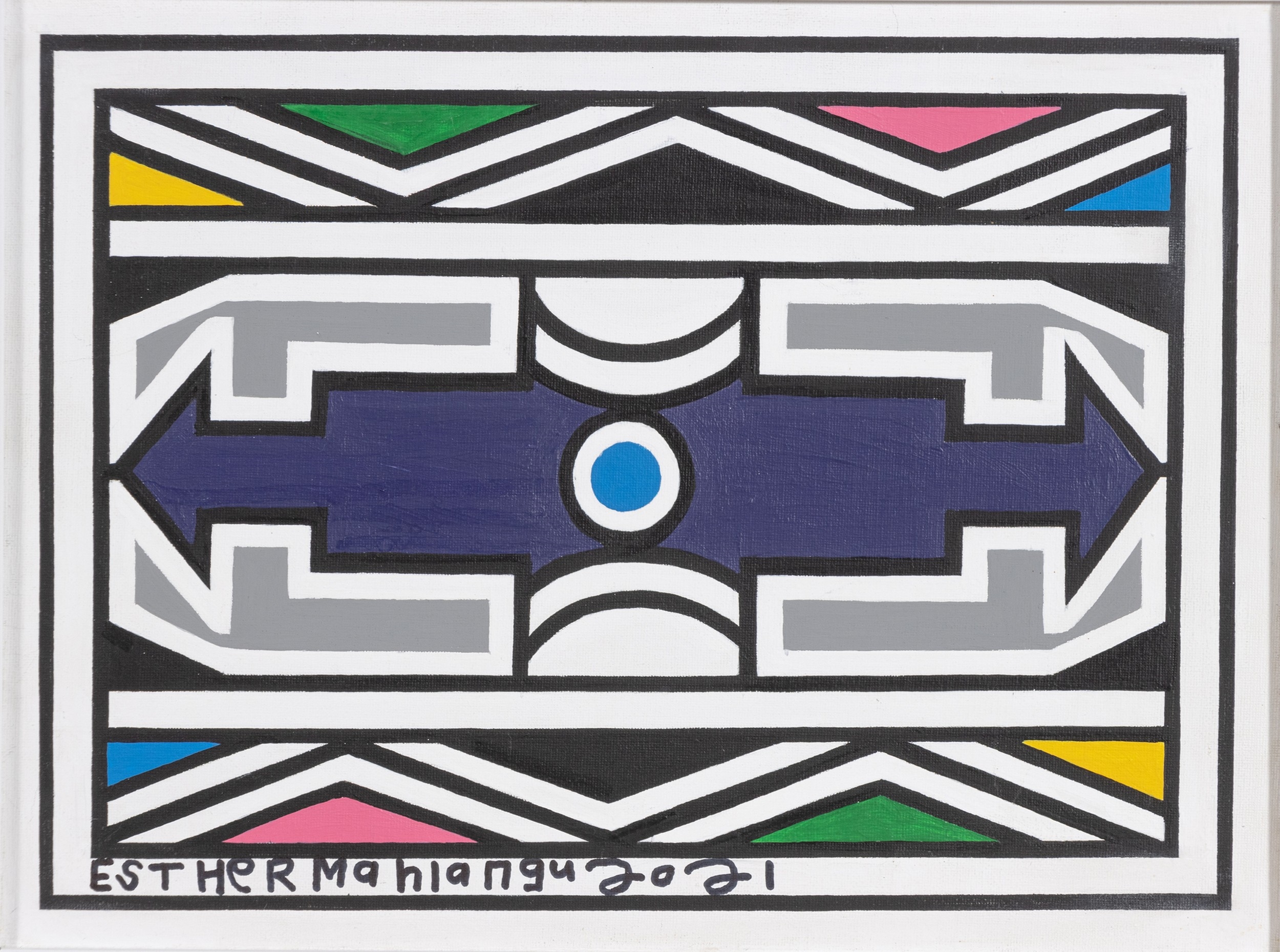 Esther Mahlangu | NDEBELE PATTERN (2015) | MutualArt