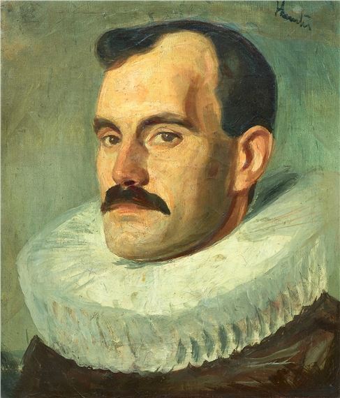 George Leslie Hunter | Portrait of John Leyden in a white ruff | MutualArt