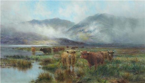 Louis B. Hurt | The Sunlit Mists of Early Morning, A Marshy Pasture ...