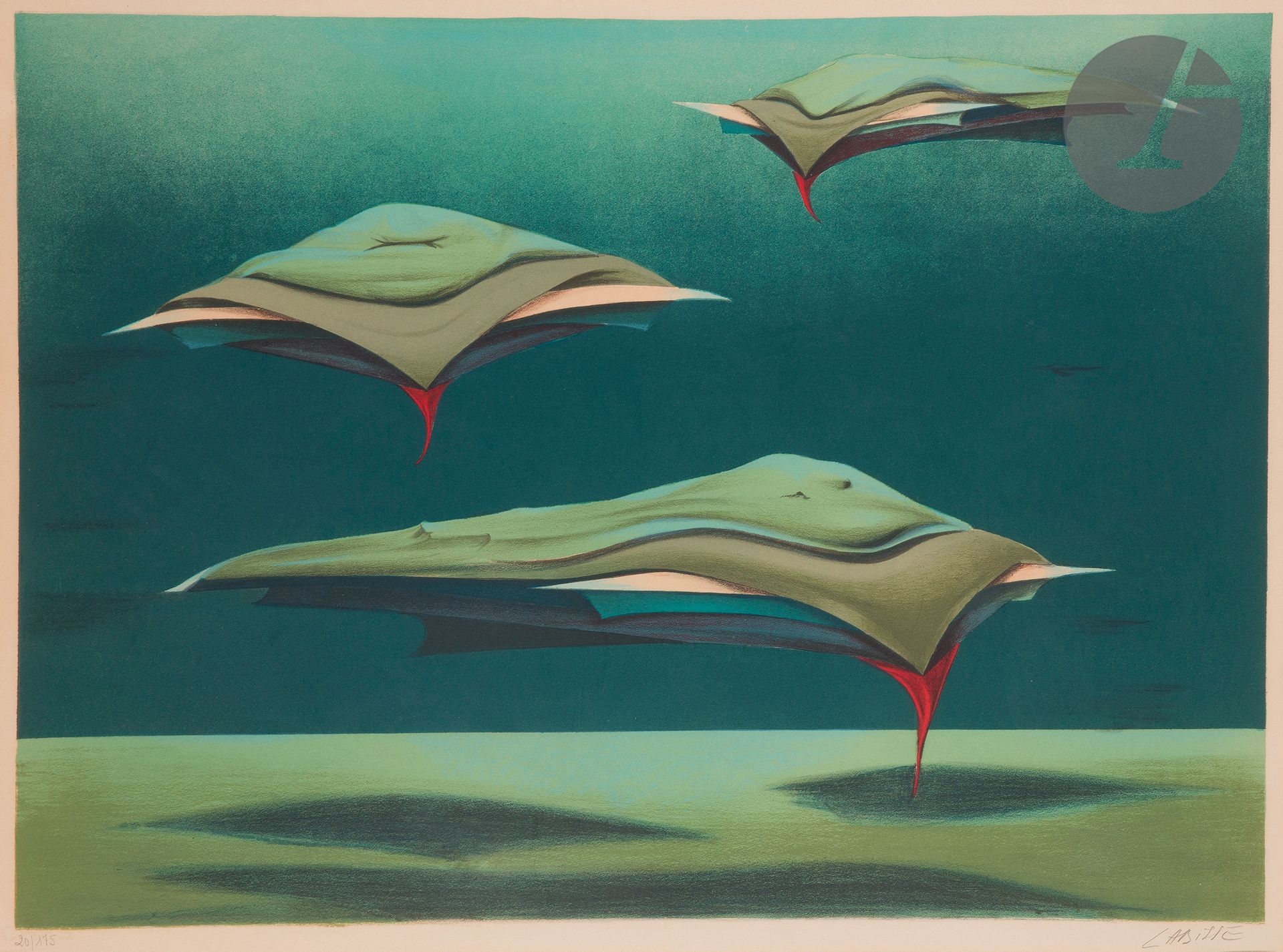 Félix Labisse | Surrealist manta rays (1980) | MutualArt
