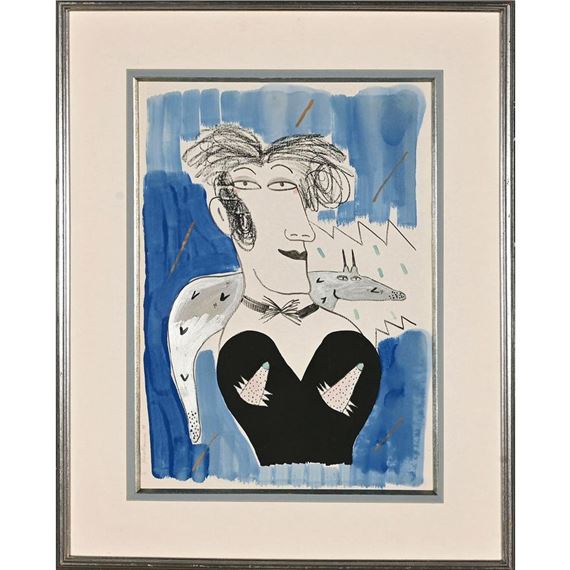 Nina Romm | Woman and Cat (1988) | MutualArt