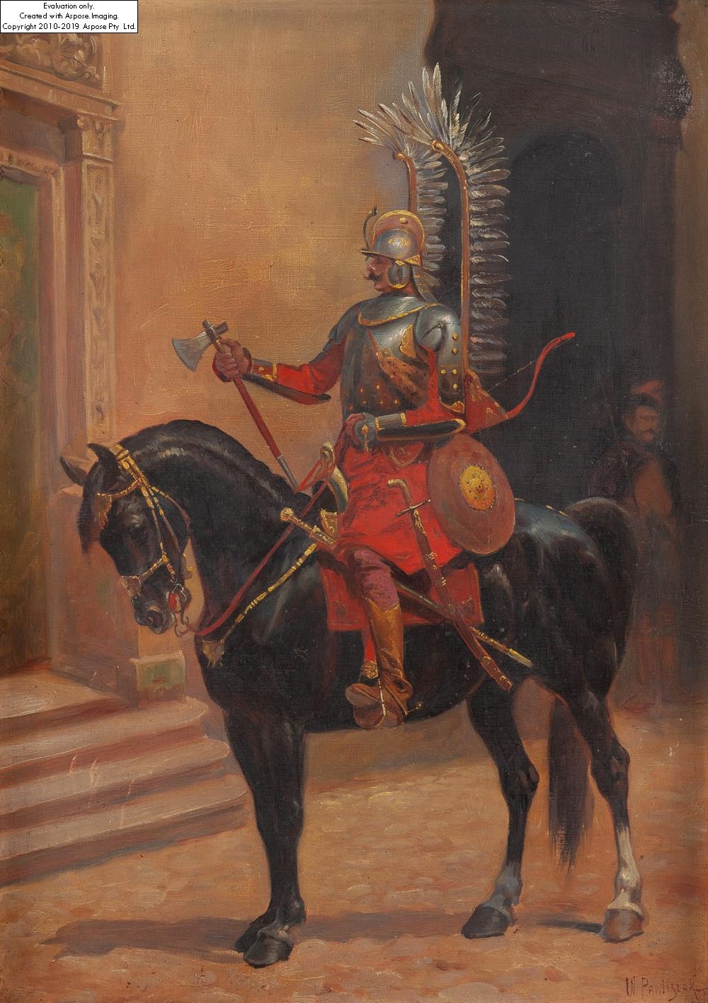 Waclaw Pawliszak | Husarz na dziedzińcu | MutualArt