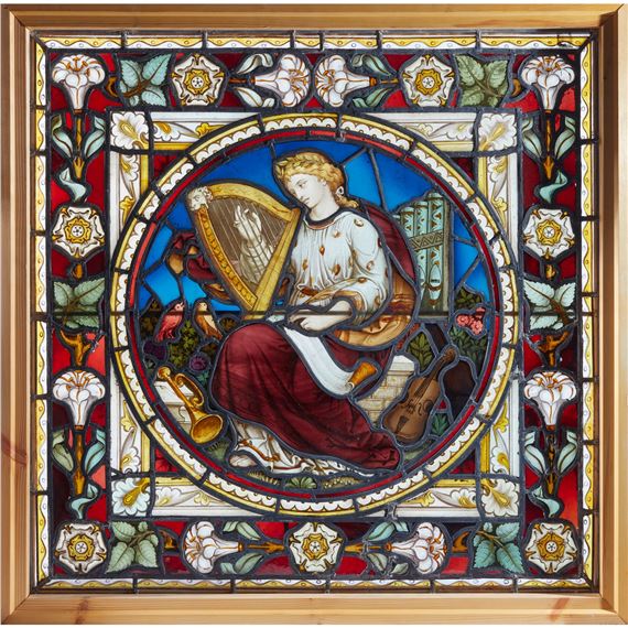 John Richard Clayton | 'MUSIC', GOTHIC REVIVAL STAINED GLASS PANEL ...