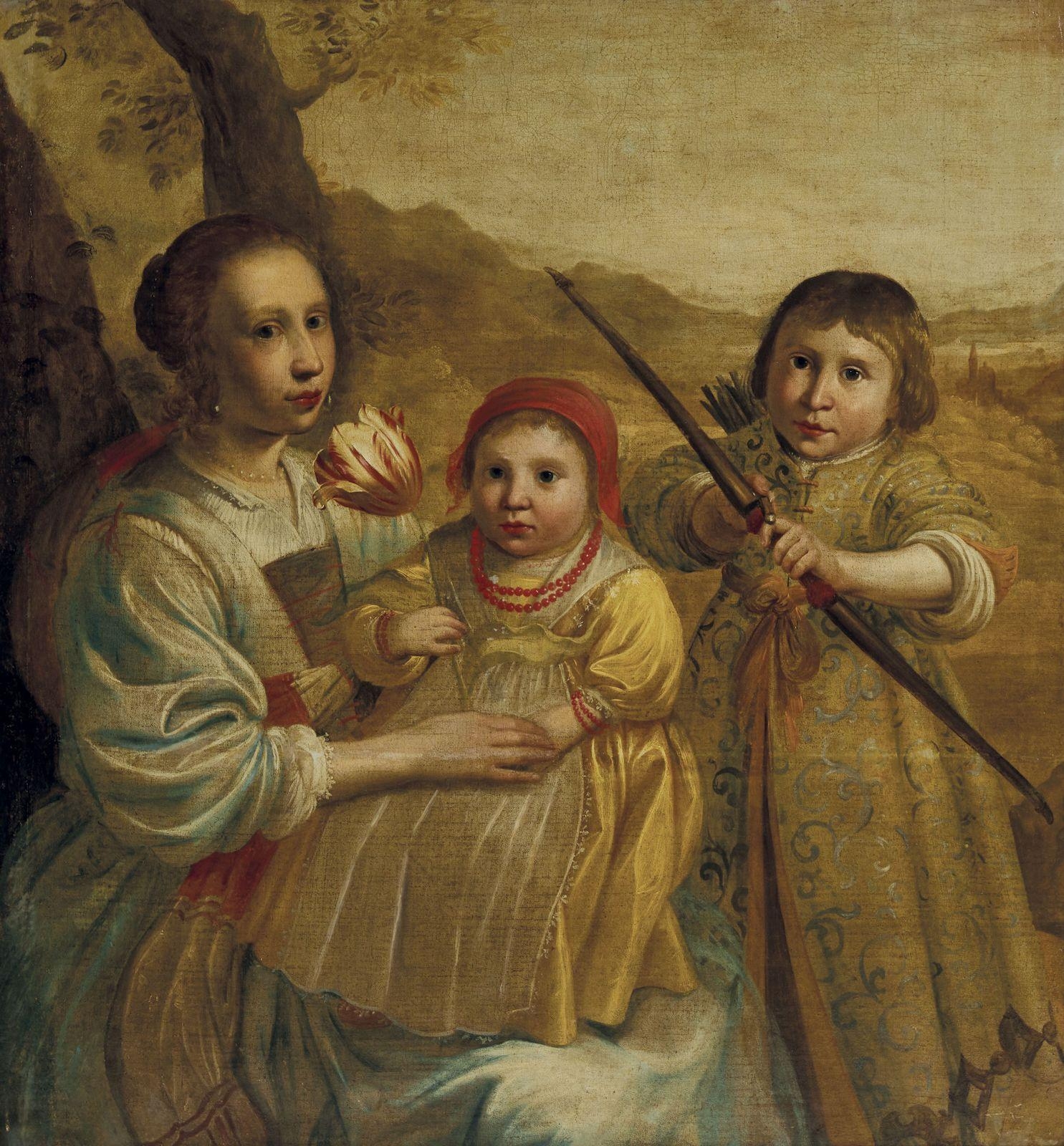 Gerard Donck | Portrait d’une jeune mère avec ses enfants dans un ...
