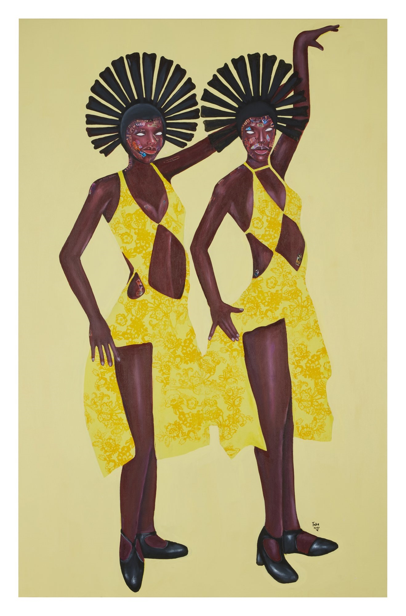Emmanuel Taku | Go-Go Sisters In Yellow (2021) | MutualArt