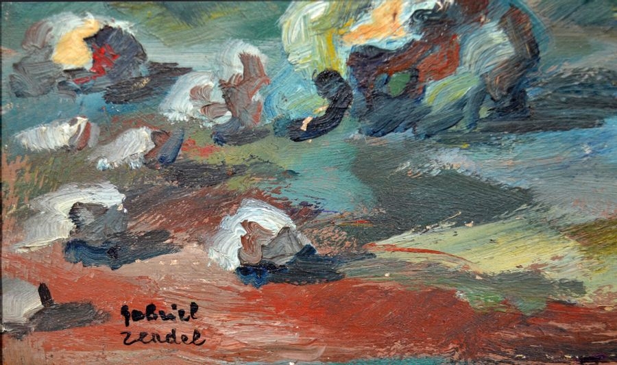 Gabriel Zendel | Personnages assis dans une vallée rocheuse (1906 ...