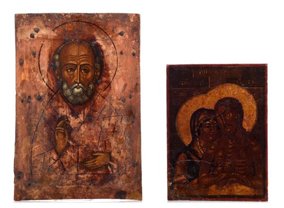 European School, 18th Century | Two Small Eastern European Icons ...