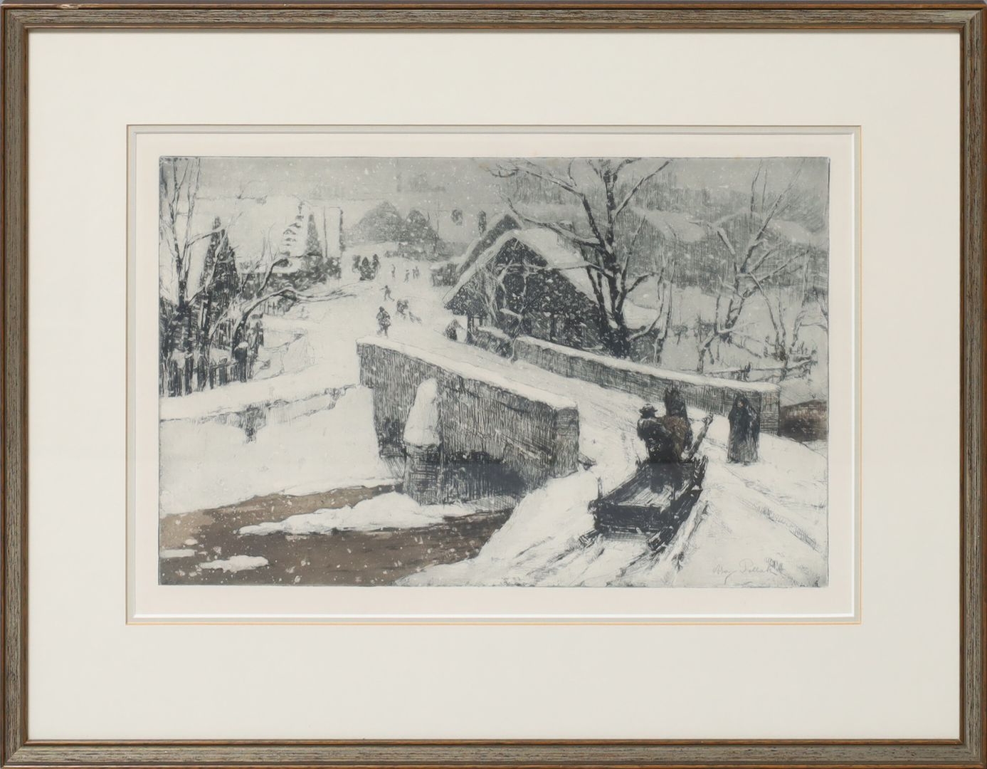 Max Pollak | Landschaft mit Figuren im Schnee | MutualArt