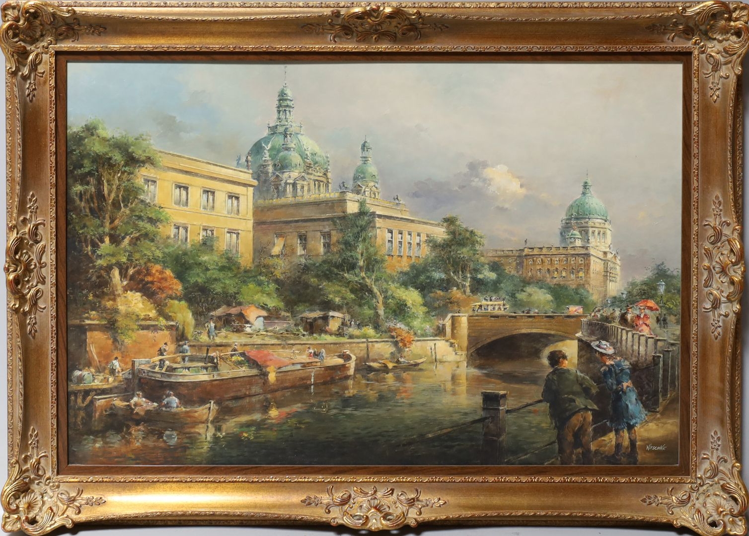 Detlev Nitschke | Belebte Ansicht von Berlin mit Blick über die Spree ...