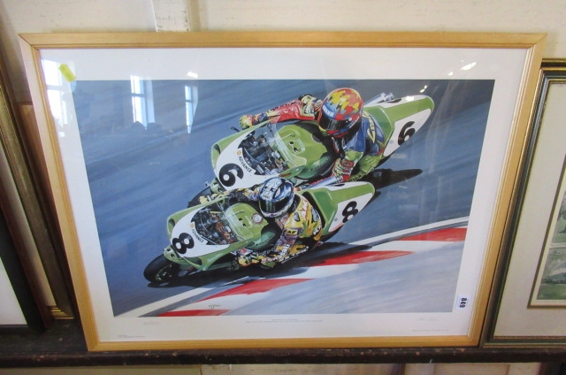 Alan Jones | ALAN JONES MOTORCYCLE SIGNED PRINT | MutualArt
