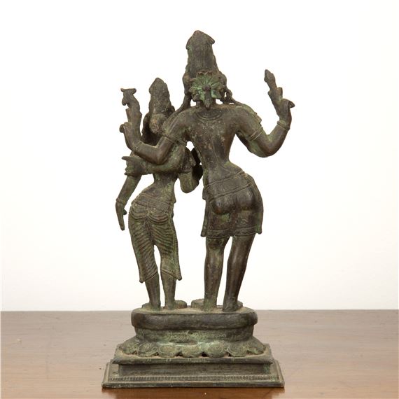 Indian School, 19th Century | Chola revival bronze group of Shiva and ...