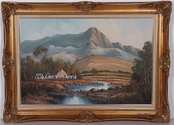 Doug Higgins | CAPE COTTAGES IN A MOUNTAINOUS LANDSCAPE | MutualArt