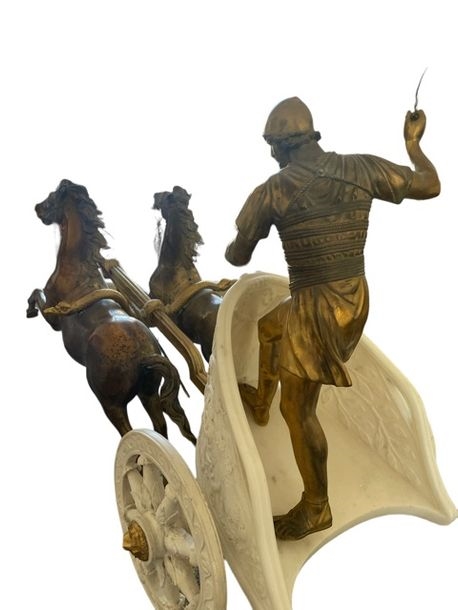 Italian School, 19th Century | Aurige pulling a chariot with two ...