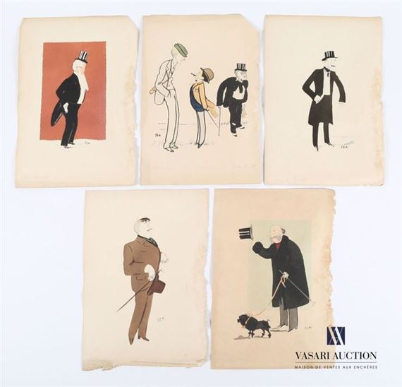 Georges Goursat | Caricatures of contemporaries : Jean Lorrain - Arthur ...