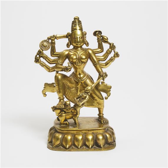 Indian School, 17th Century | An Indian Bronze Figure of Durga | MutualArt